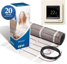 Ogrzewanie podłogowe Devi Dtif Devimat 150T 300W 2,0M2 Devireg Touch Kość Słoniowa 140F0447 ...