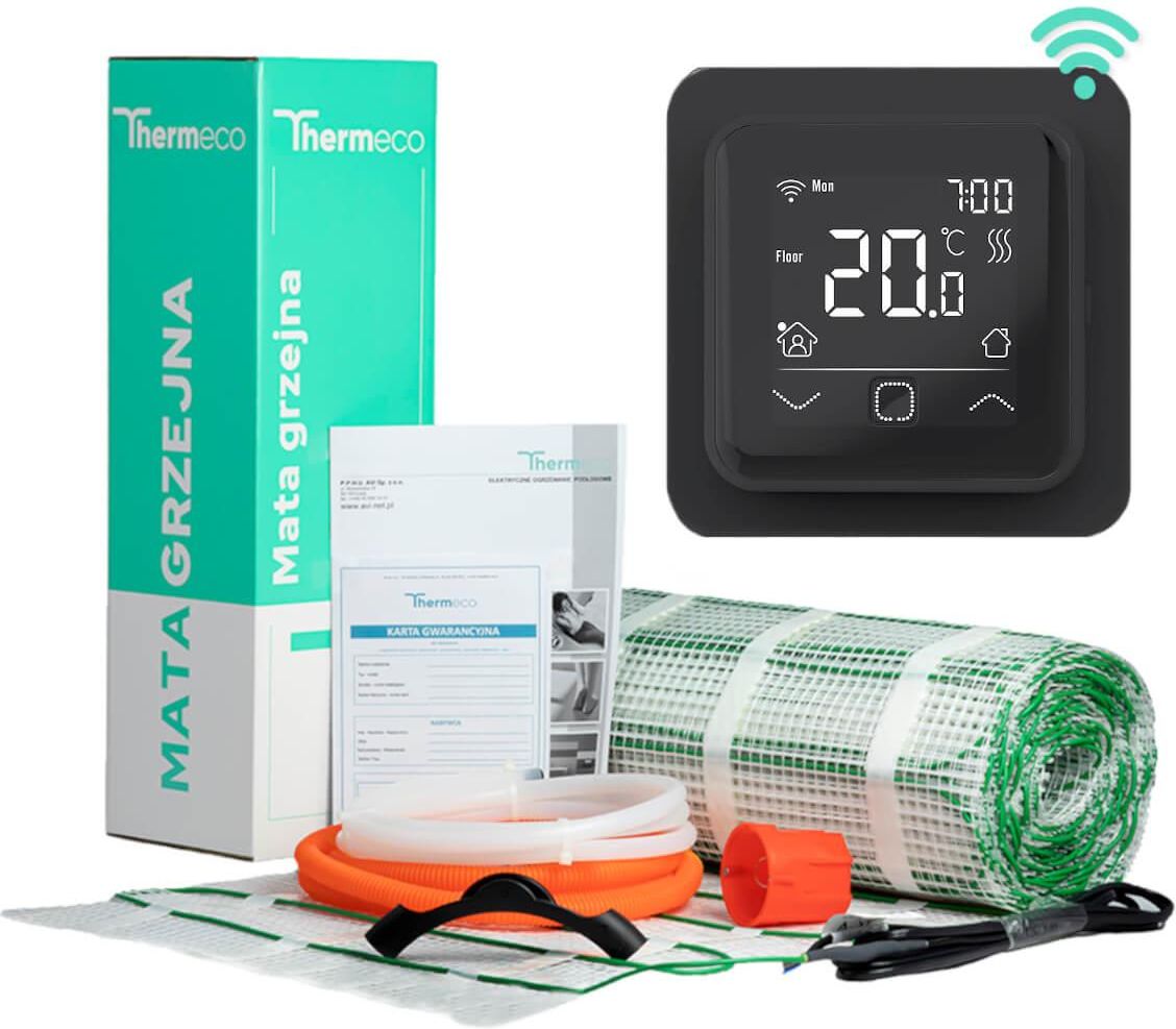 Ogrzewanie podłogowe Thermeco Zestaw Ogrzewania Podłygowego Eco 10M2 Tvt40 Wifi Czarny - Opinie ...