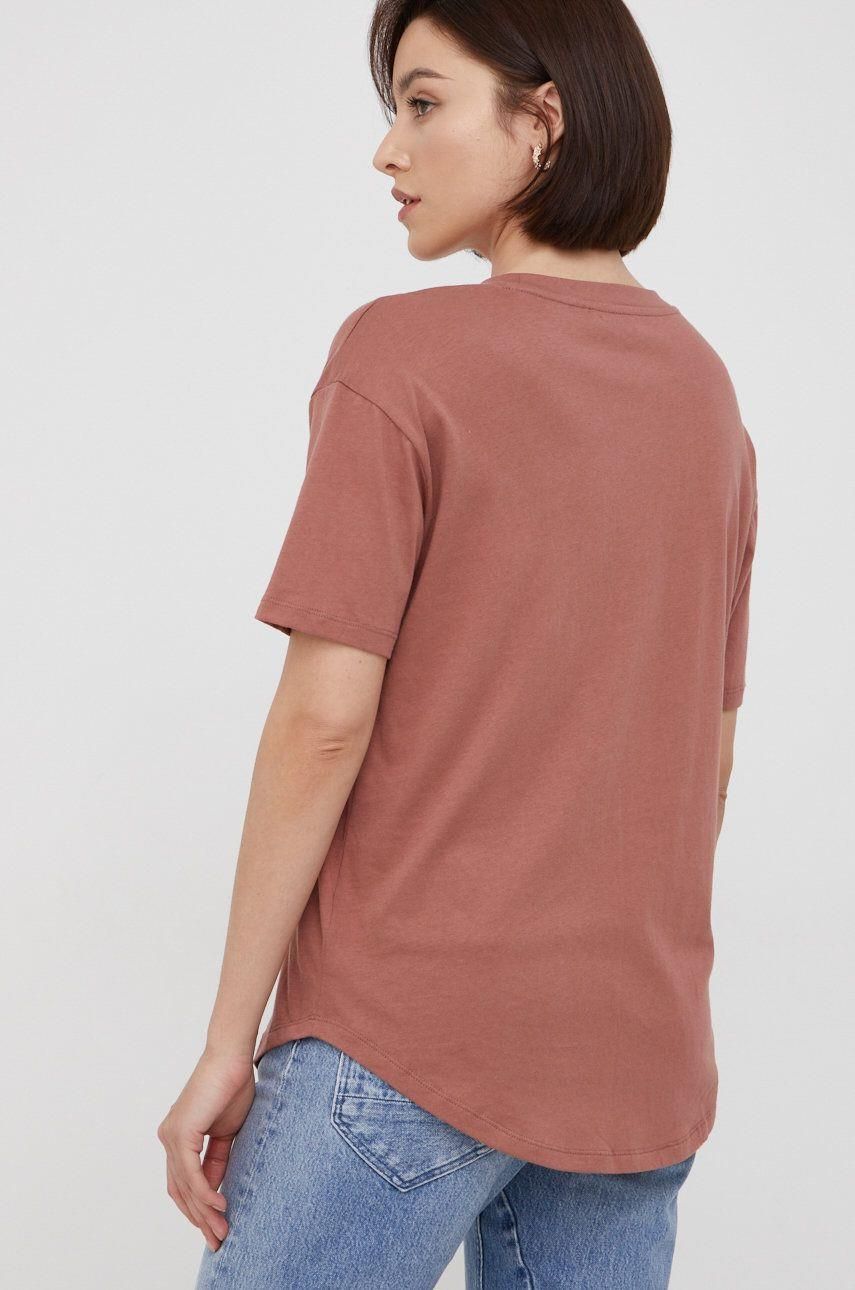 GAP t-shirt bawełniany kolor brązowy - Ceny i opinie - Ceneo.pl