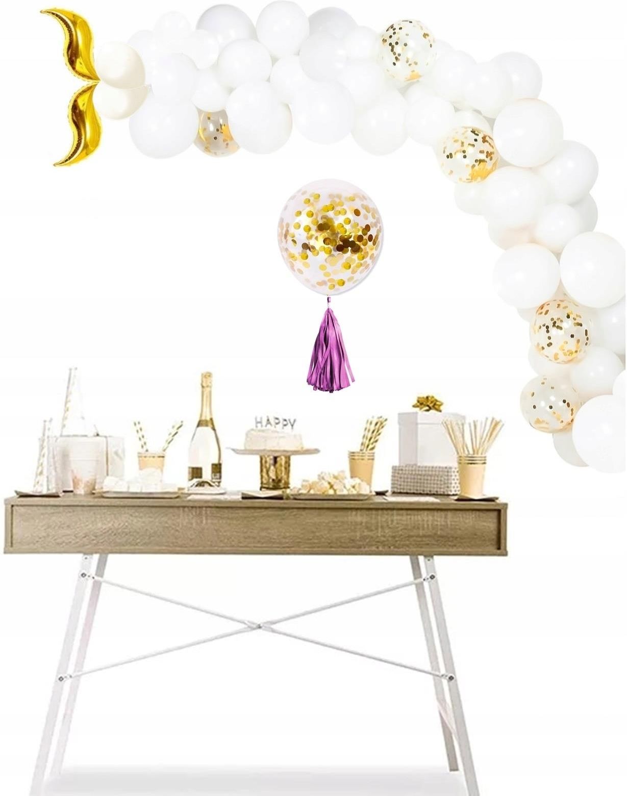 Girlanda Balonowa Złota Biała Komunia Wesele Łuk - Ceny i opinie - Ceneo.pl