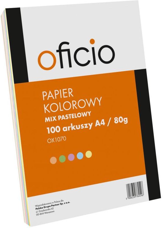 Papier Ksero Kolorowy Oficio A4 80G 100 Arkuszy Mix Kolorów Pastelowych - Ceny i opinie - Ceneo.pl