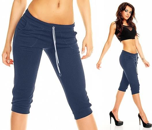Rybaczki Fitness spodnie 3/4 kieszenie Granat - M - Ceny i opinie ...