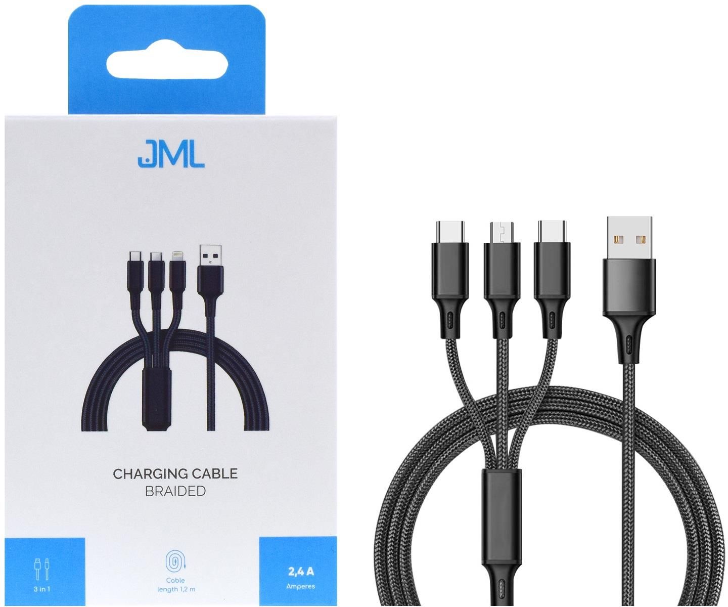 Kabel USB JML CD-102 2,4A 1,2 m 3w1 czarny - Kable - Opinie i ceny na ...