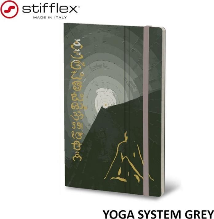 Stifflex Notatnik STIFFLEX, 13x21cm, 192 strony, Yoga System - Grey ...