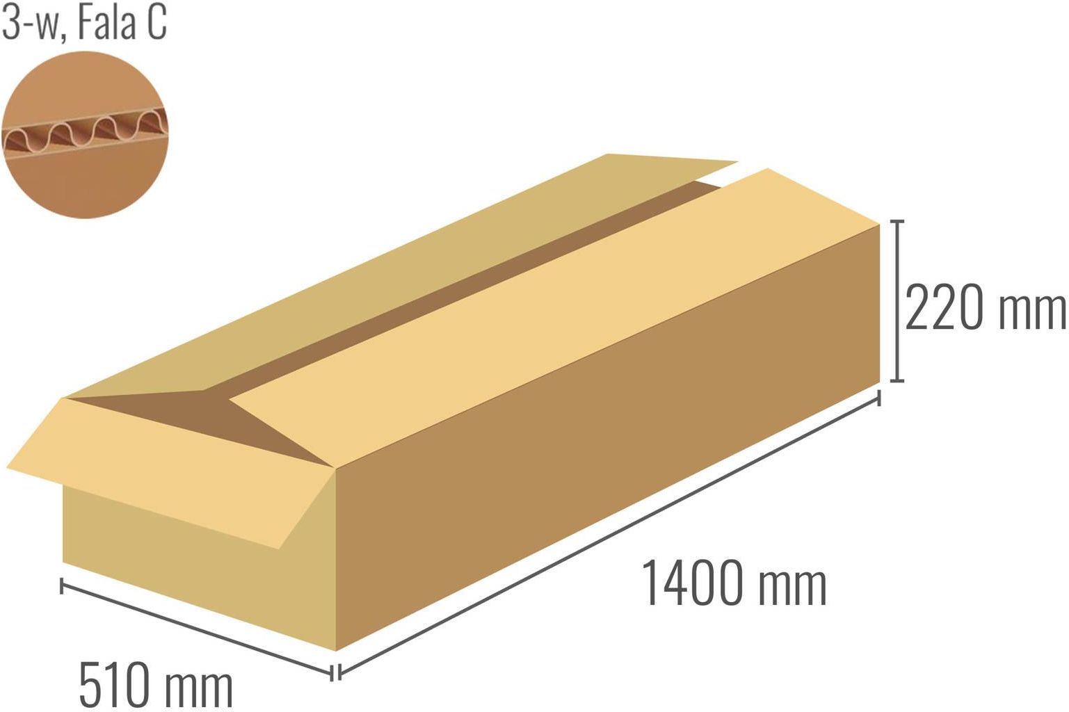 Cartonbox Pudełko Kartonowe 1400X510X220 - Klapowe Fefco 201 - Ceny i ...