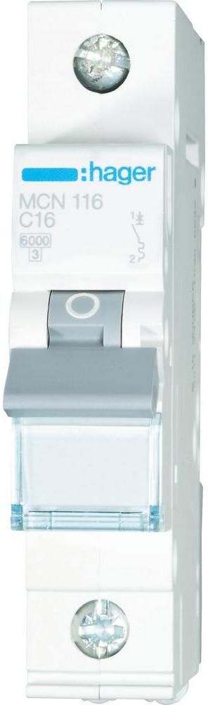 Bezpiecznik Hager Wyłącznik nadmiarowo-prądowy C16 A MCN116 - Opinie i ceny na Ceneo.pl