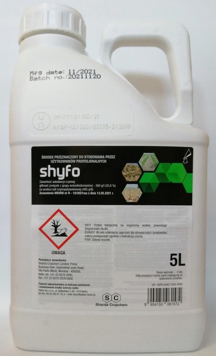 Shyfo 5L Glifosat Mocny 360 Na Chwasty Dw11/2023R - Ceny i opinie ...