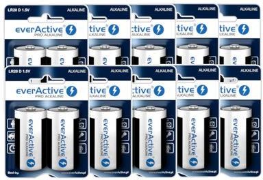 Baterie alkaliczne LR20 D everActive Pro Alkaline - 20 sztuk - Ceny i ...