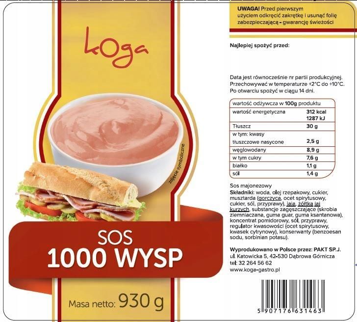 Sos 1000 Wysp Koga 930g - Ceny i opinie - Ceneo.pl