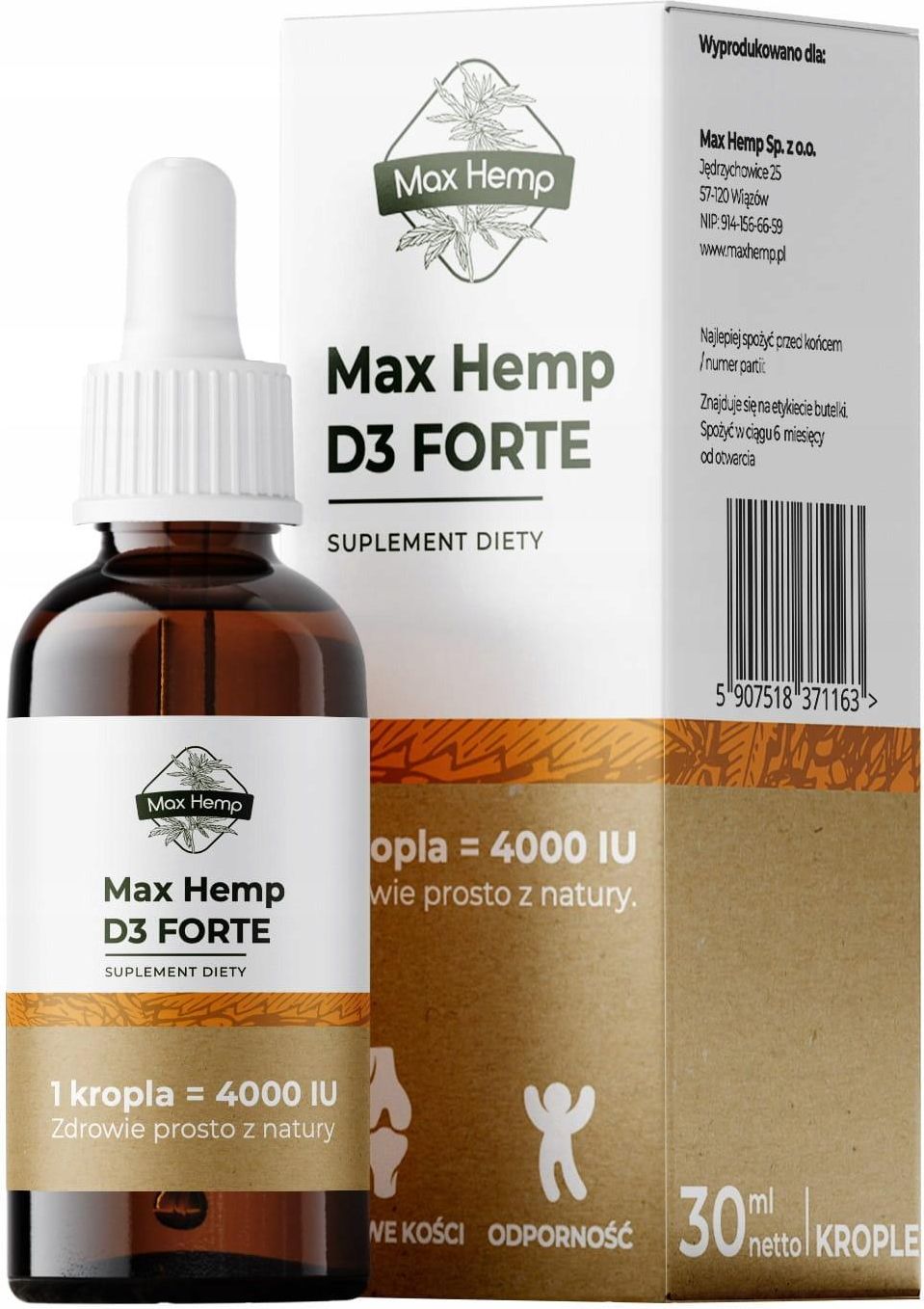 Max Hemp Witamina D3 Forte 4000 IU 30ml - Opinie i ceny na Ceneo.pl