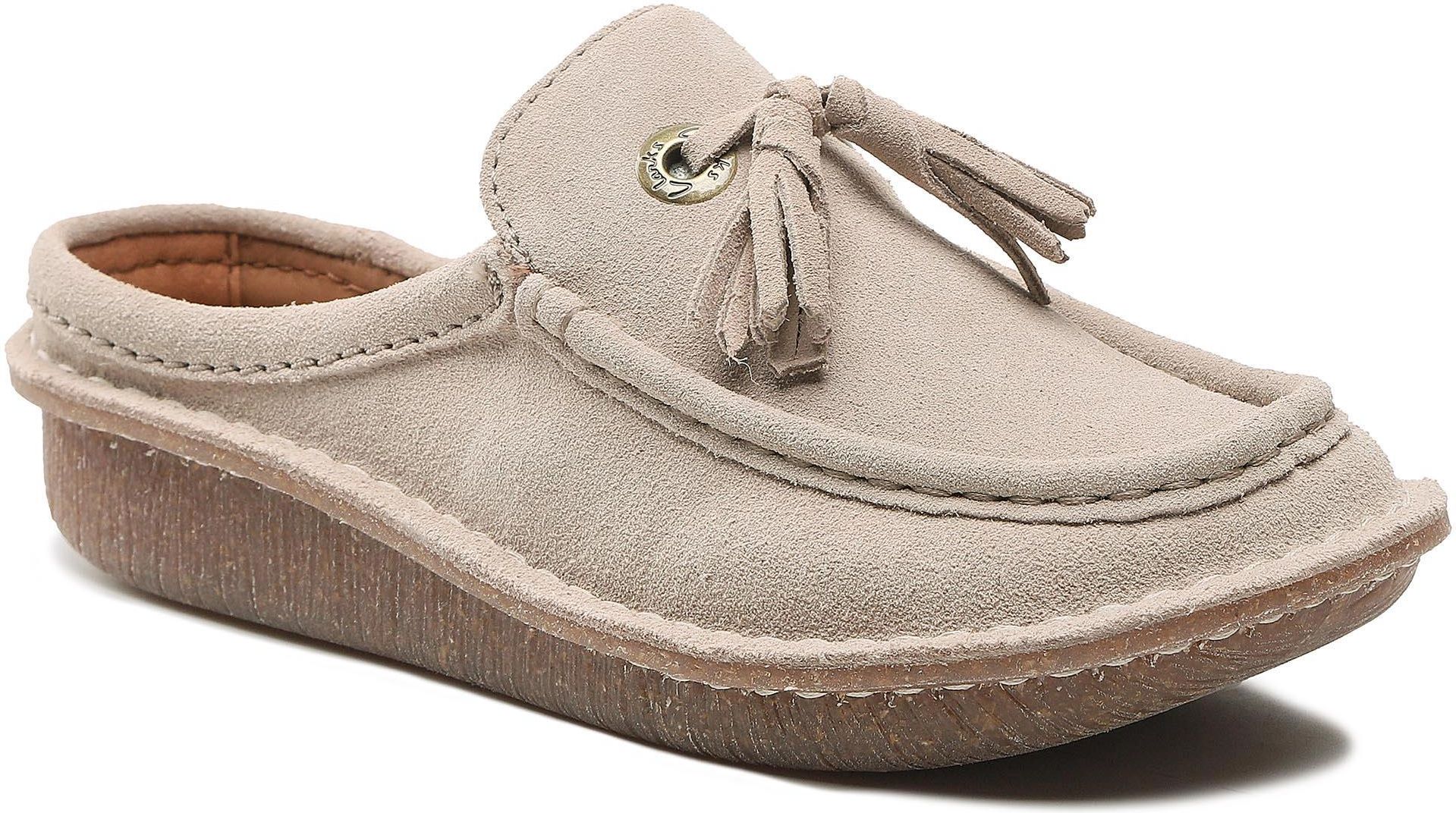 Klapki CLARKS - Funny Clog 261643844 Sand Suede - Ceny i opinie - Ceneo.pl