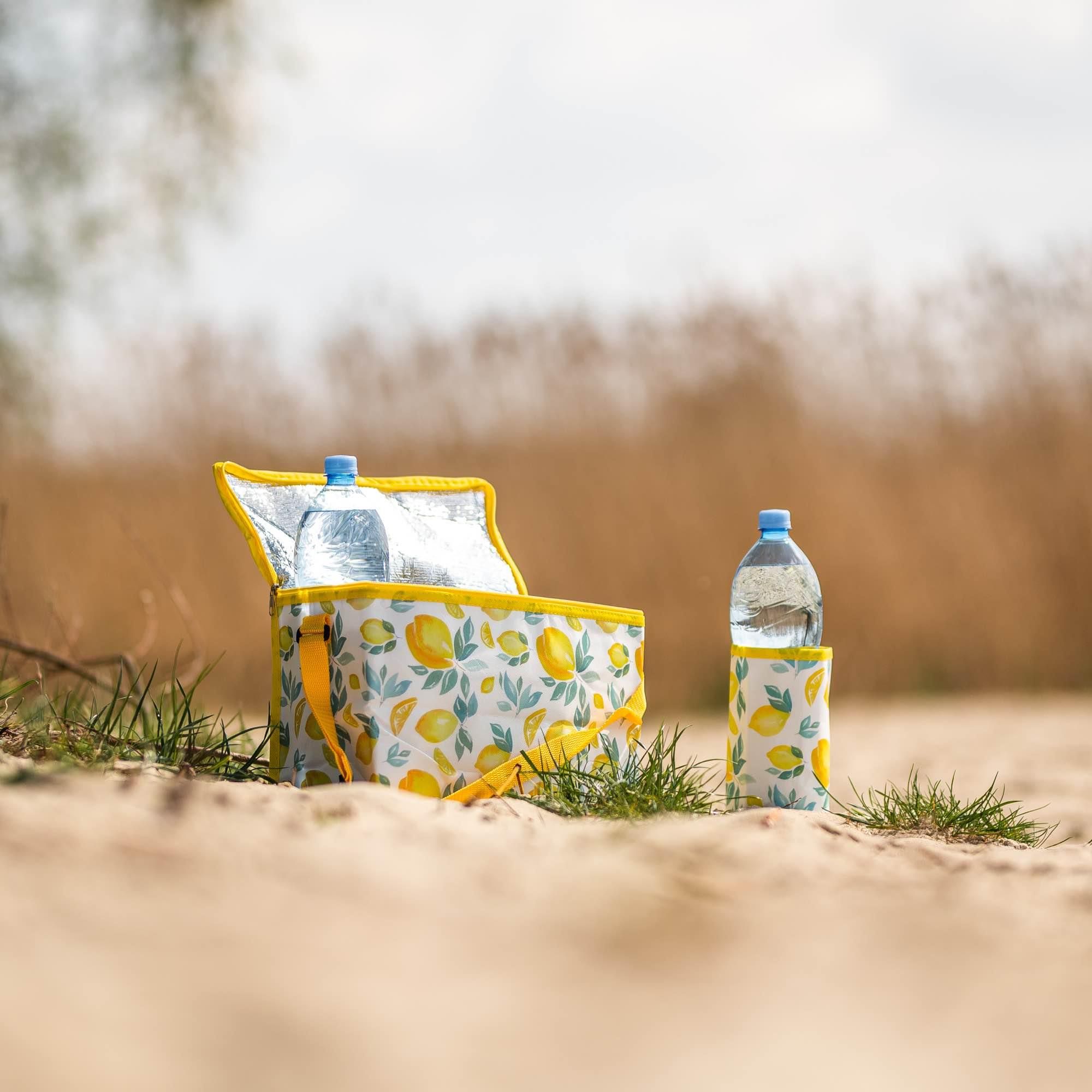 Torba Termiczna Termoizolacyjna Plażowa Piknikowa + Pokrowiec Na Butelkę Cytryny - Ceny i opinie ...