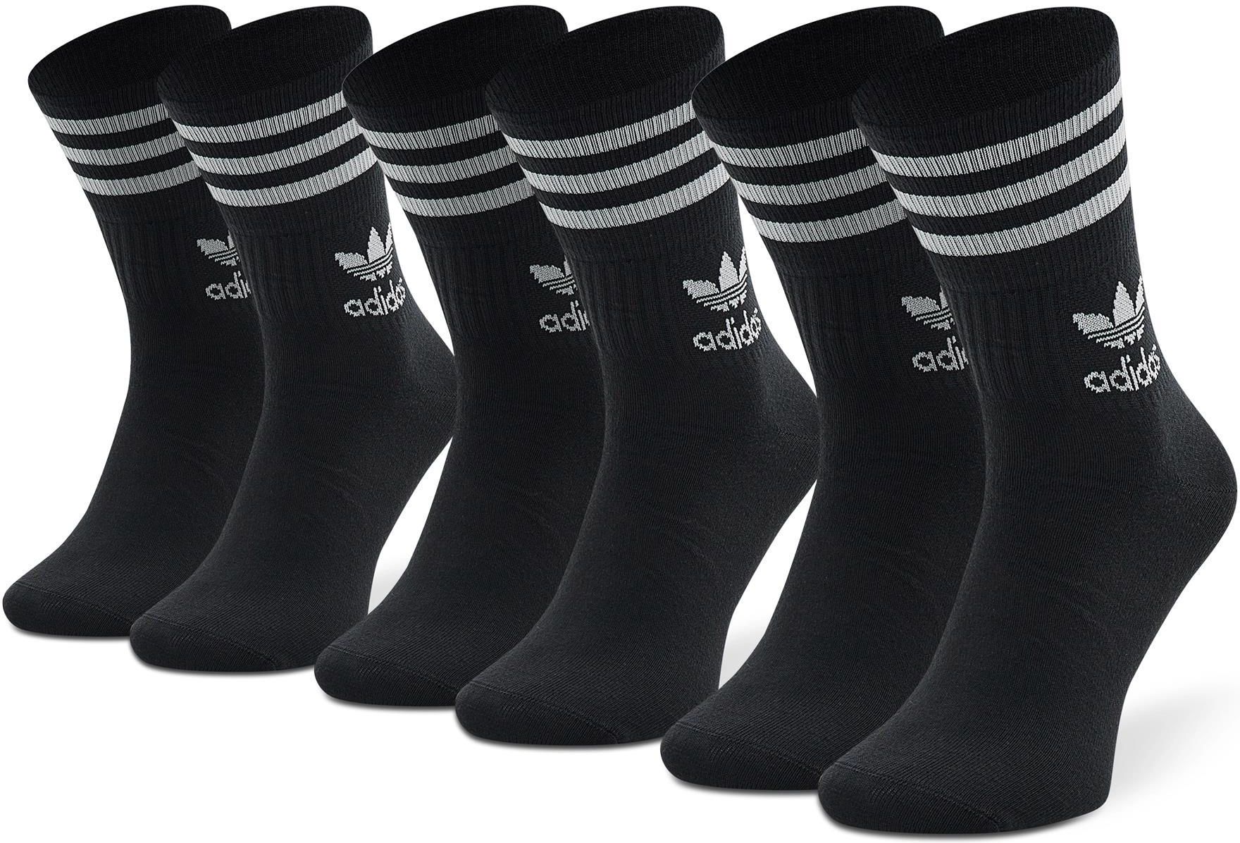 Zestaw 3 par wysokich skarpet unisex adidas - Mid Cut Crew GD3576 Black ...