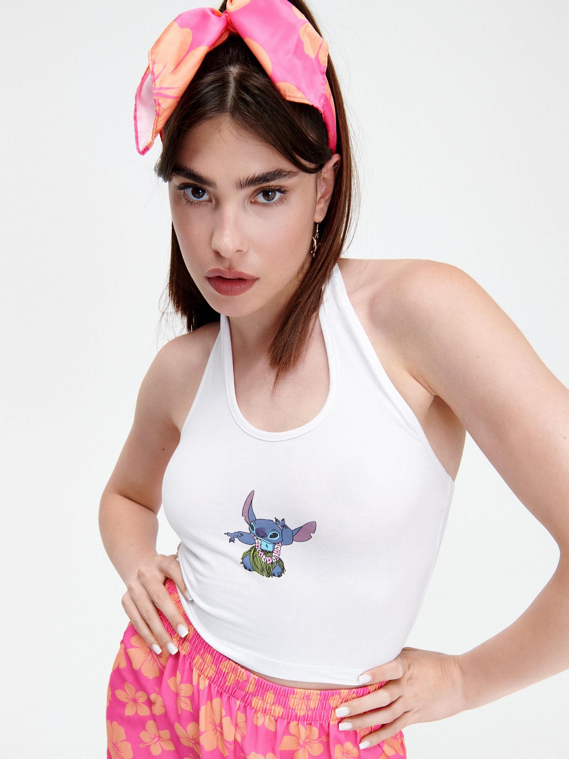 Cropp - Crop top Lilo i Stitch - Kremowy - Ceny i opinie - Ceneo.pl