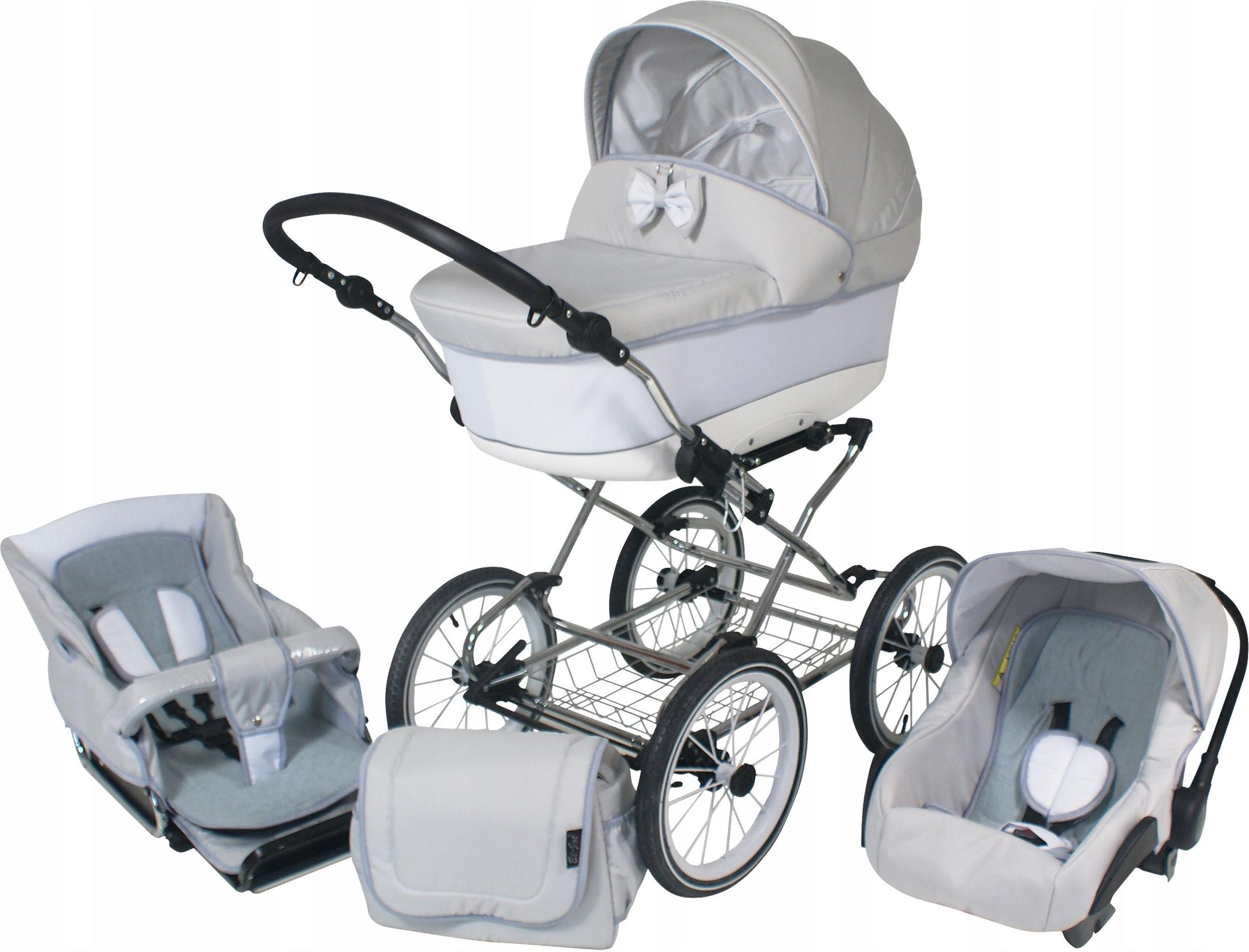 Wózek El-Jot Candy 3w1 Srebrny Głęboko Spacerowy - Ceny i opinie - Ceneo.pl