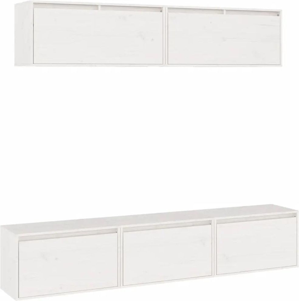 Szafki Pod Tv 5 Szt. Białe Lite Drewno Sosnowe 13452-3100150 - Opinie i ...