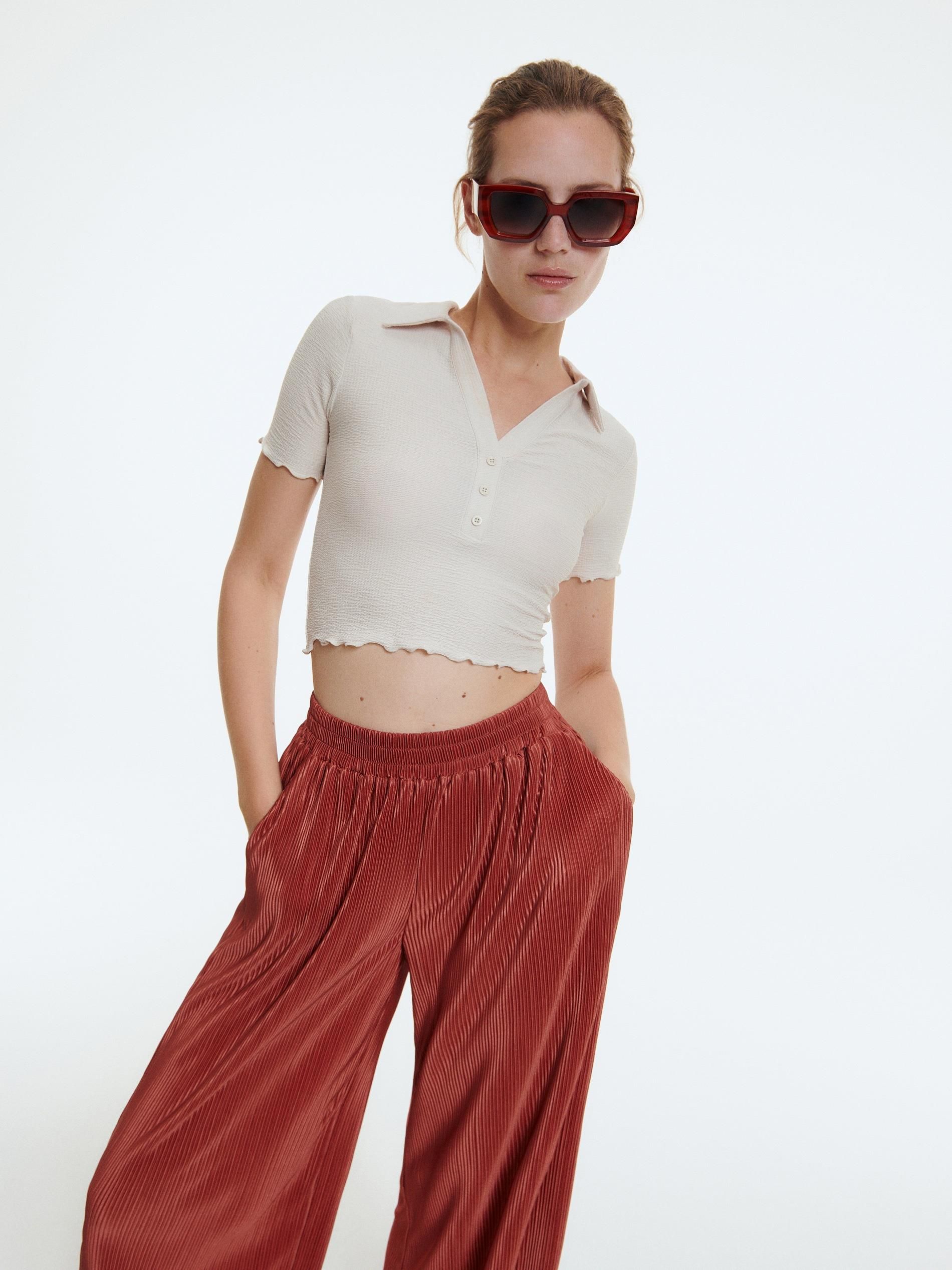 Reserved - Dzianinowy crop top - Kremowy - Ceny i opinie - Ceneo.pl