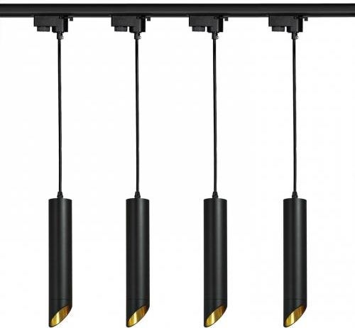 Domeno Led Domenoled 4x Lampa wisząca na szynoprzewód czarno złota 1F ...