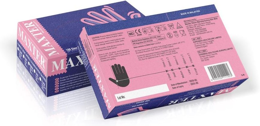 Maxter Glove Manufacturing Sdn Bhd Rękawice Nitrylowe Cobalt Niebieskie ...