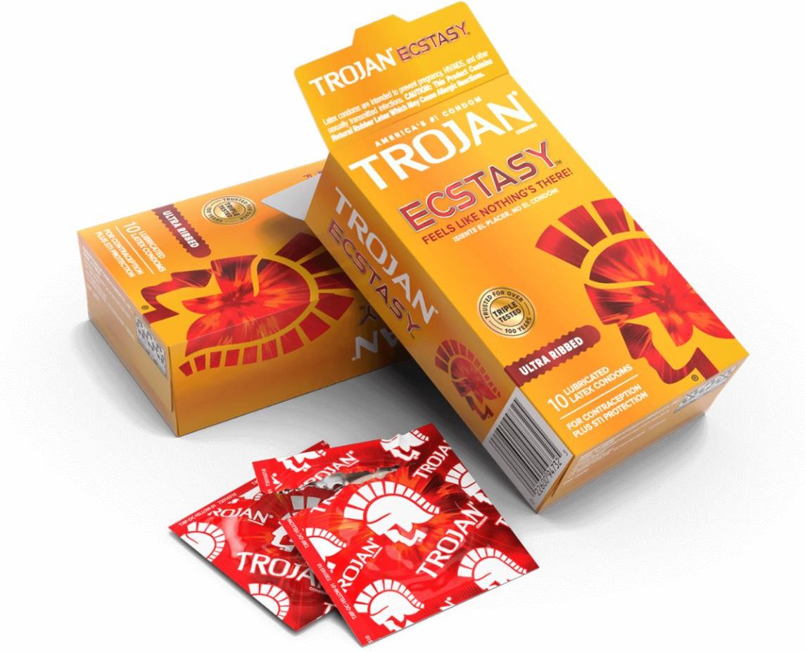 Trojan Ecstasy Ultra Ribbed 10szt - Ceneo.pl