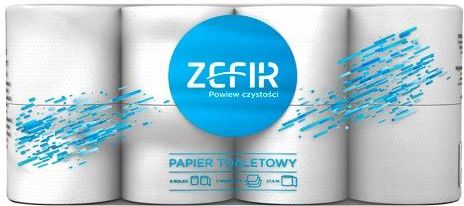 Zefir Papier Toaletowy 3 Warstwowy 275 M Długości 100% Celuloza 8 Rolek ...