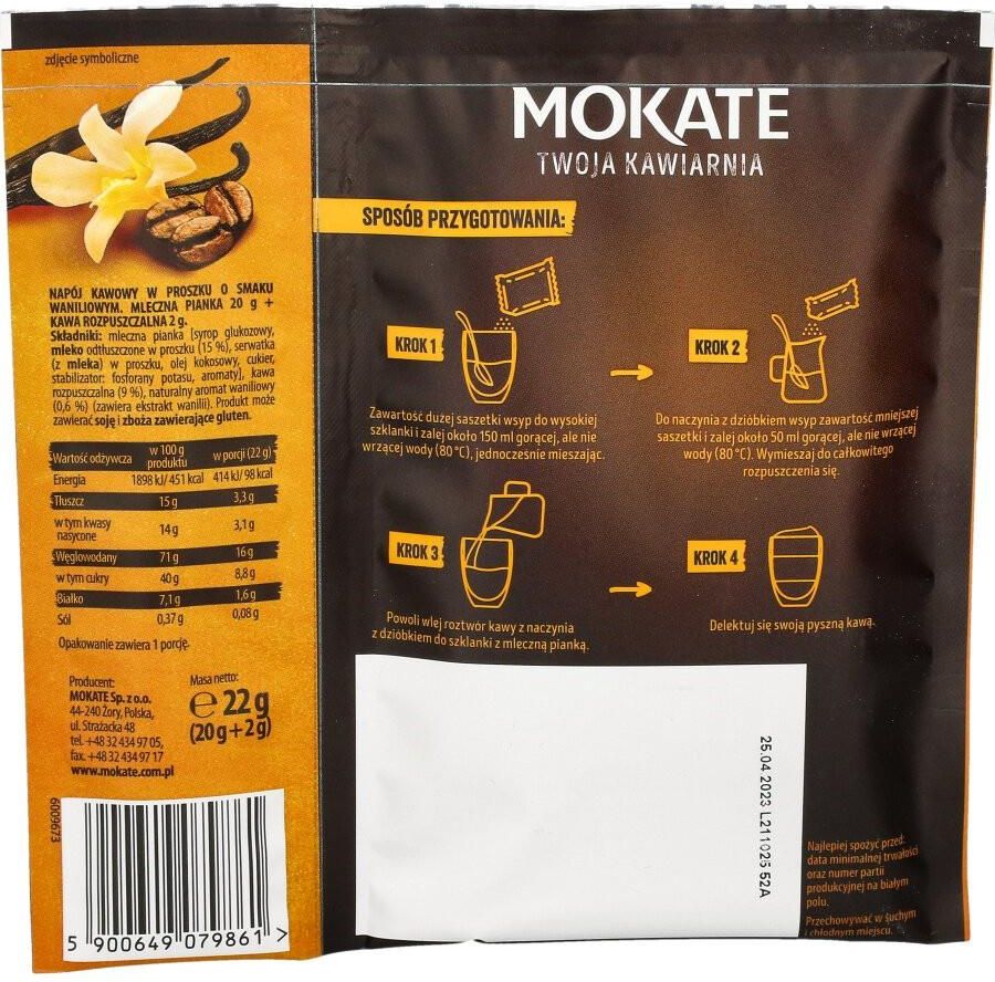 Kawa Mokate Twoja Kawiarnia Latte Waniliowe 20g+2g - Ceny i opinie - Ceneo.pl