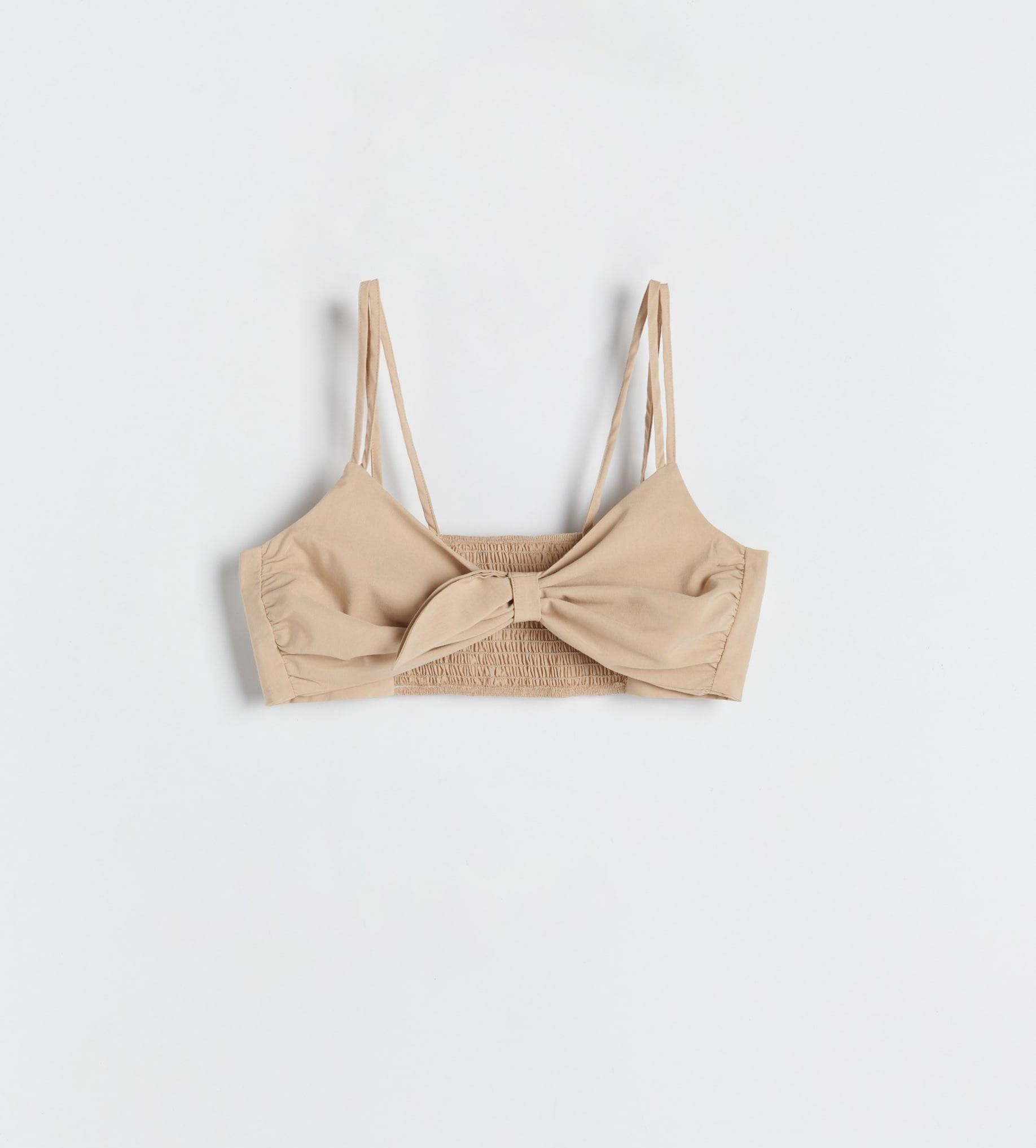 Reserved - Crop top z wiązaniem - Beżowy - Ceny i opinie - Ceneo.pl