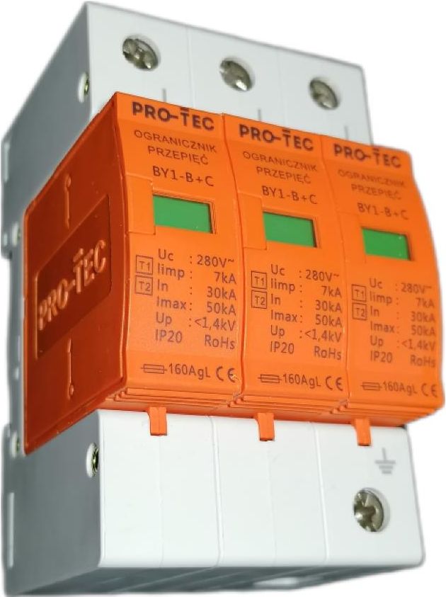 Bezpiecznik Pro-Tec Ogranicznik Przepięć 3P Klasy B+C Typ I+Ii By1-B+C ...
