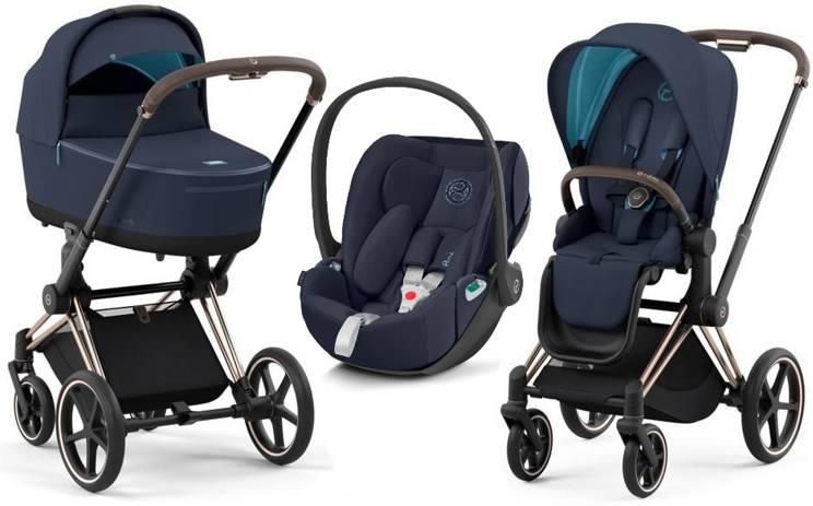 Wózek Cybex Priam 4.0 Nautical Blue Głęboko Spacerowy + Fotelik Cloud ...