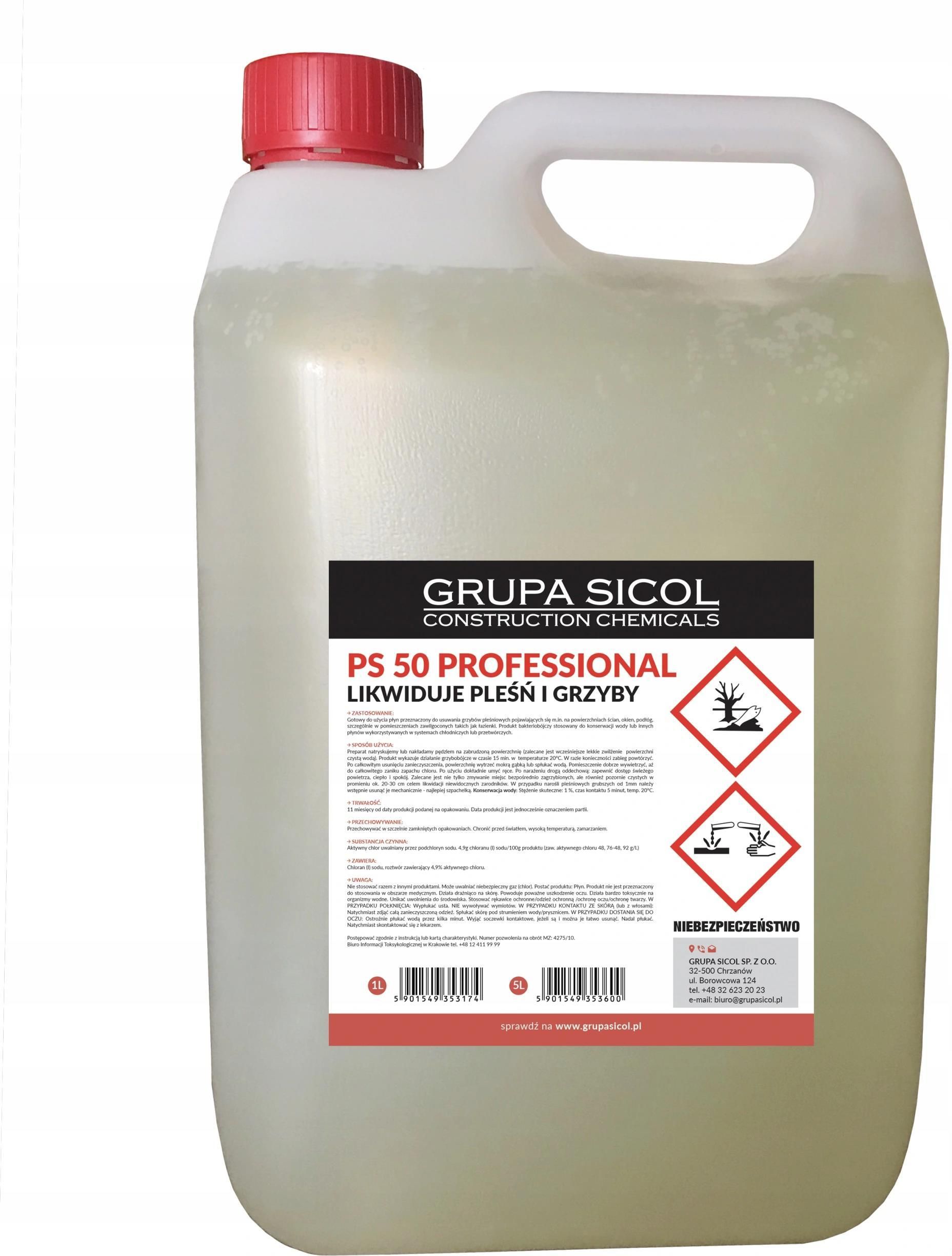 Grupa Sicol Ps50 Professional Preparat Na Pleśń Grzyby 5L (21989 ...