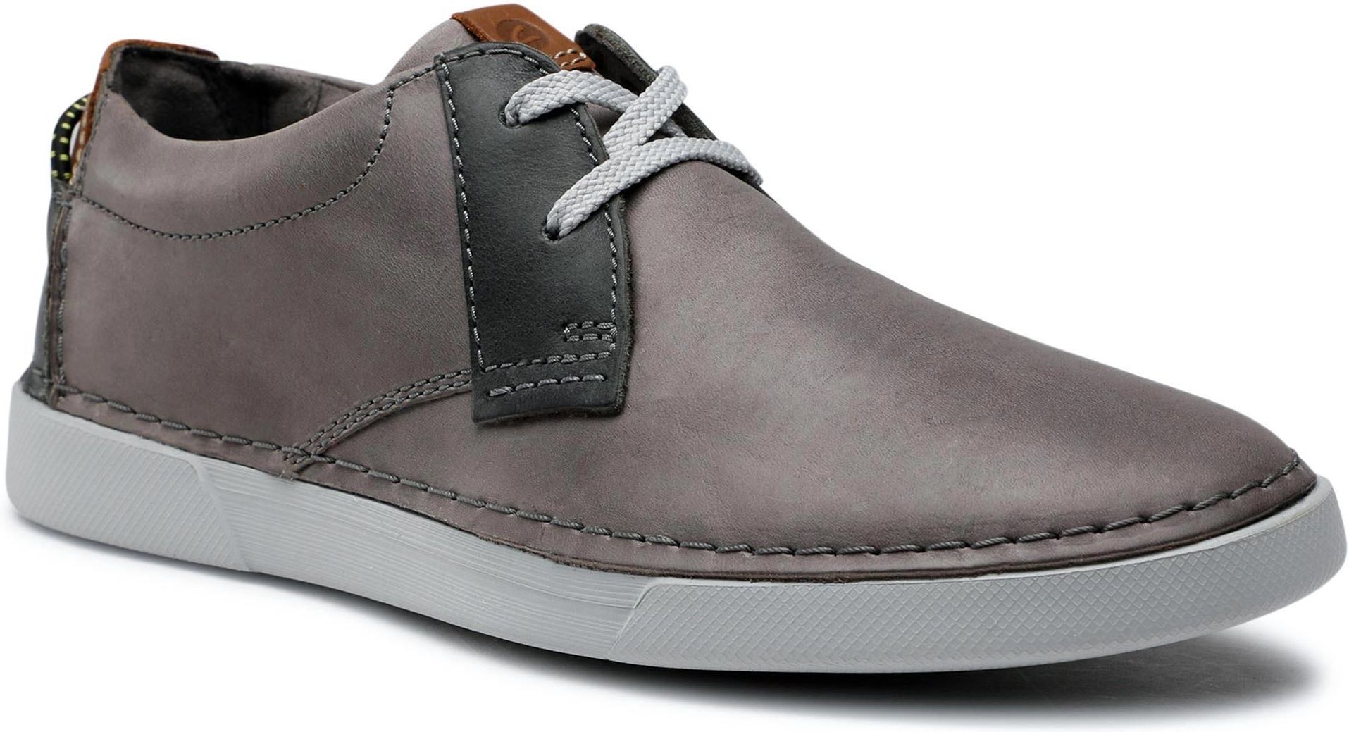 Półbuty CLARKS - Gereld Low 261646447 Grey Leather - Ceny i opinie ...