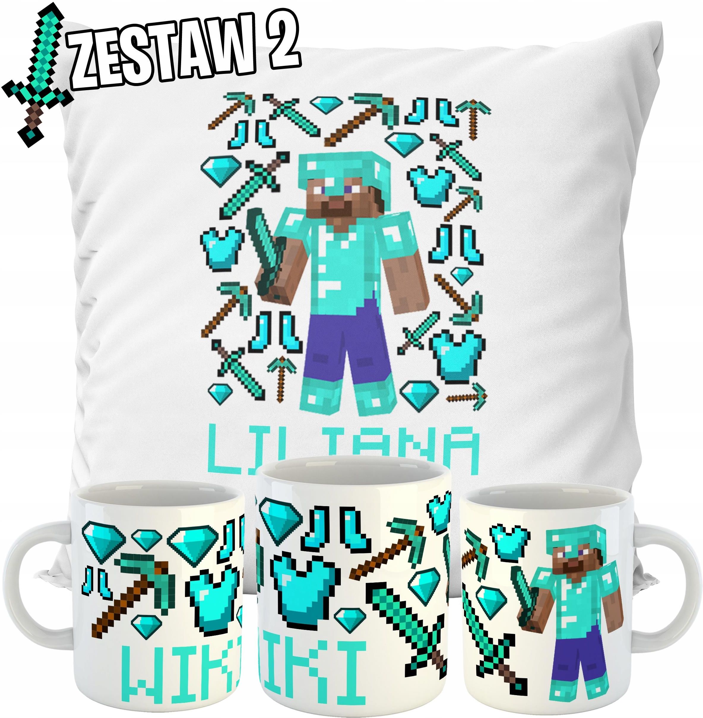 Zestaw Kubek + Poduszka Minecraft Prezent Hit Imię - Opinie i ...