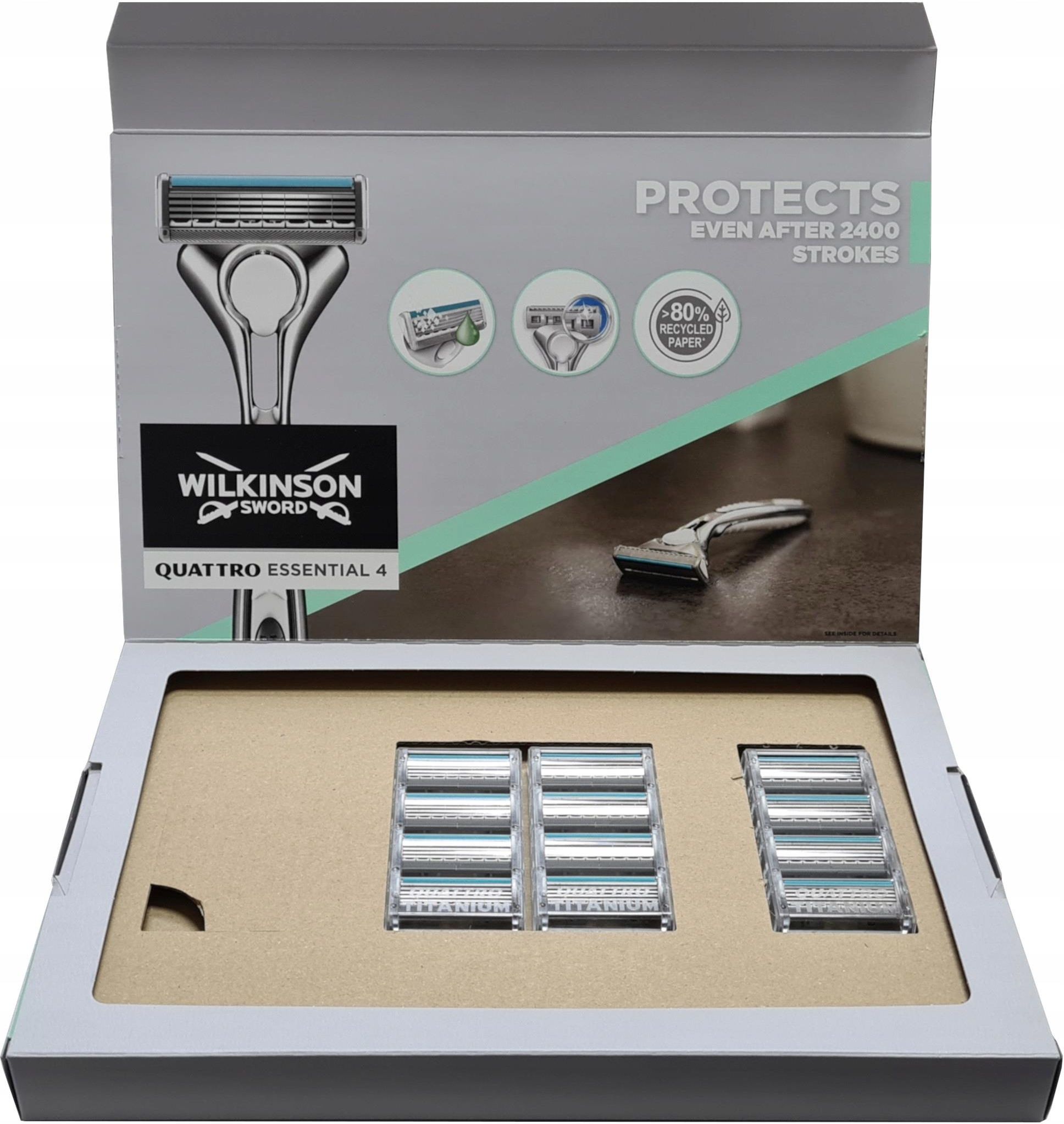 Wilkinson 12X Wkłady Quattro Titanium Sensitive - Opinie i ceny na Ceneo.pl