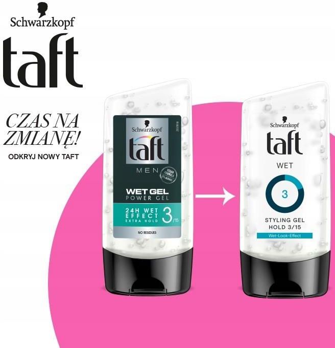 Kosmetyk do stylizacji włosów Taft Looks Wet Gel Shine Żel Do Włosów ...