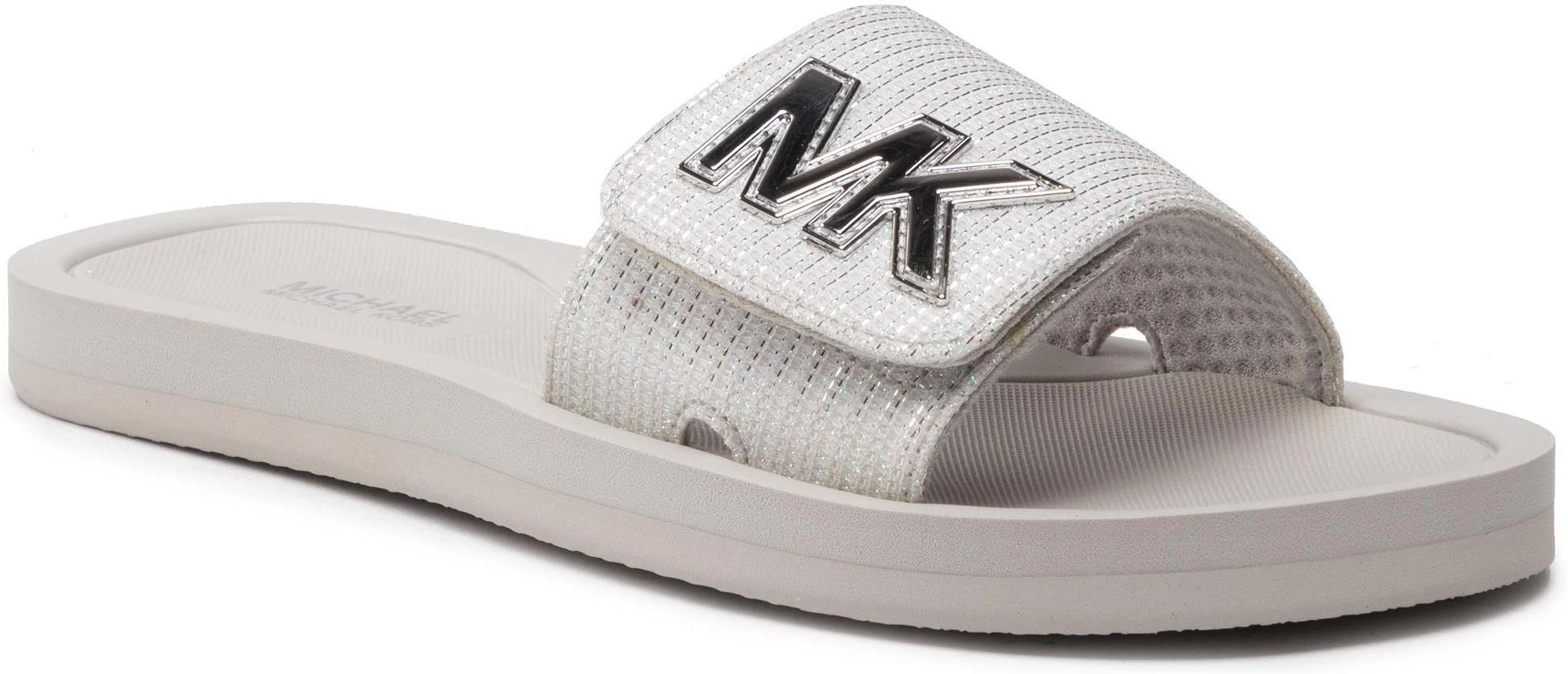Klapki MICHAEL MICHAEL KORS - Mk Slide 40T8MKFA3D Wht/Silver - Ceny i ...