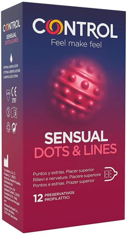 Control DOTS&LINES LATEKSOWE PREZERWATYWY Z WYPUSTKAMI 12szt. - Ceneo.pl