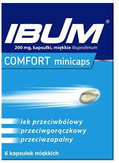 Leki przeciwbólowe Ibum Comfort tabletki przeciwbólowe miękkie 200mg 6 ...