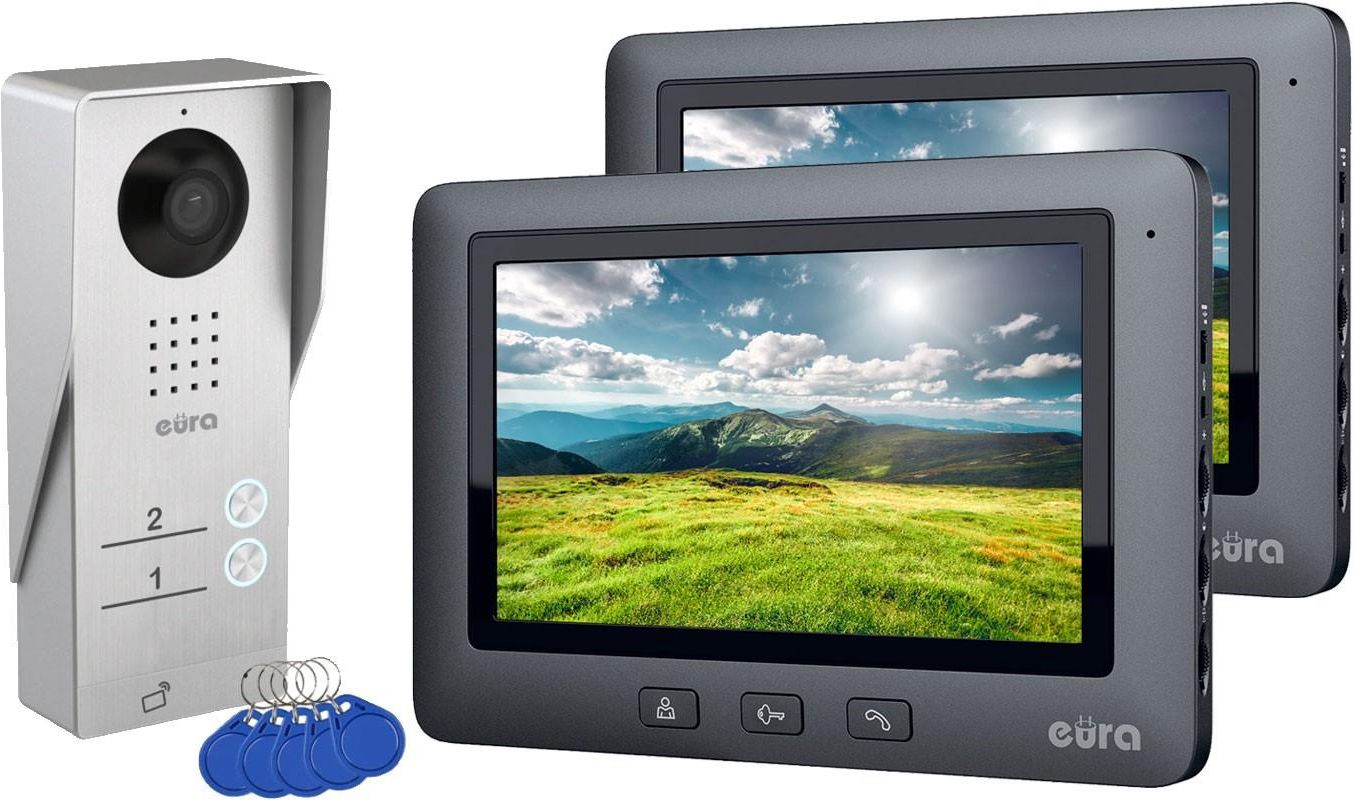 Videofon Eura WIDEODOMOFON DWURODZ EURA 2x VDA-45A3 + VDA-92A3 2x ...