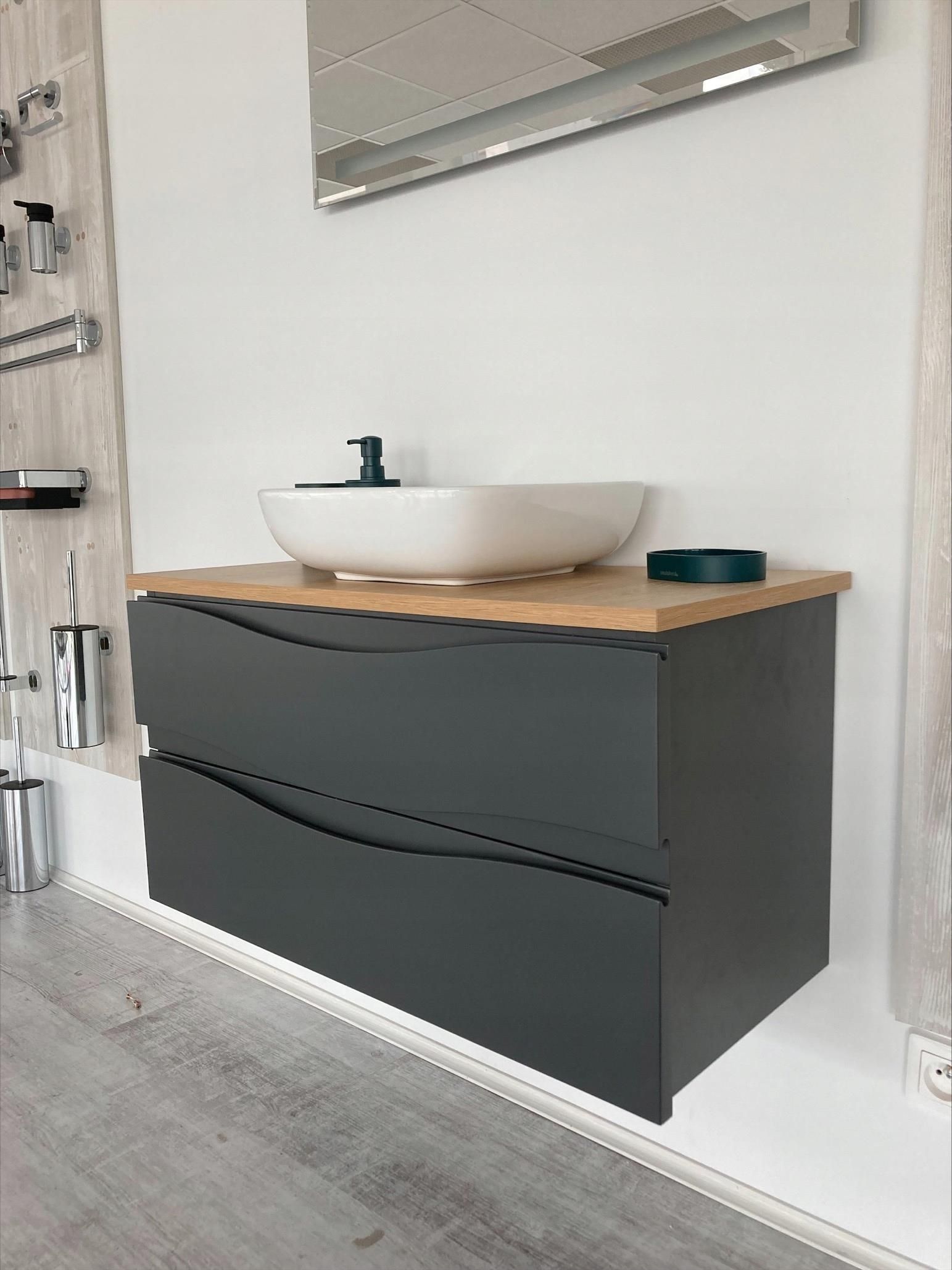 Szafka pod umywalkę Wave+blat Orzech Hikora 80cm - Opinie i atrakcyjne ...