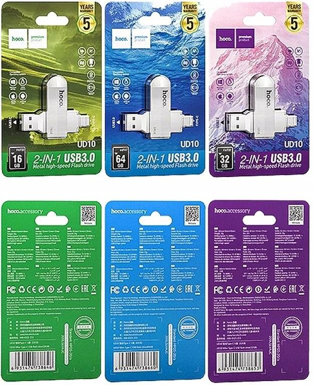 Pendrive Hoco pendrive Wide UD10 Usb + Typ C 64GB USB3.0 (6931474738660 ...