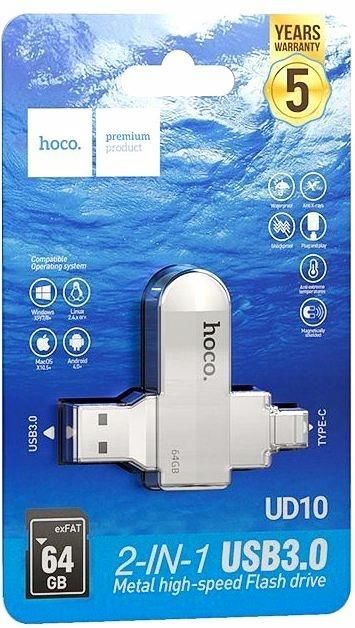 Pendrive Hoco pendrive Wide UD10 Usb + Typ C 64GB USB3.0 (6931474738660 ...