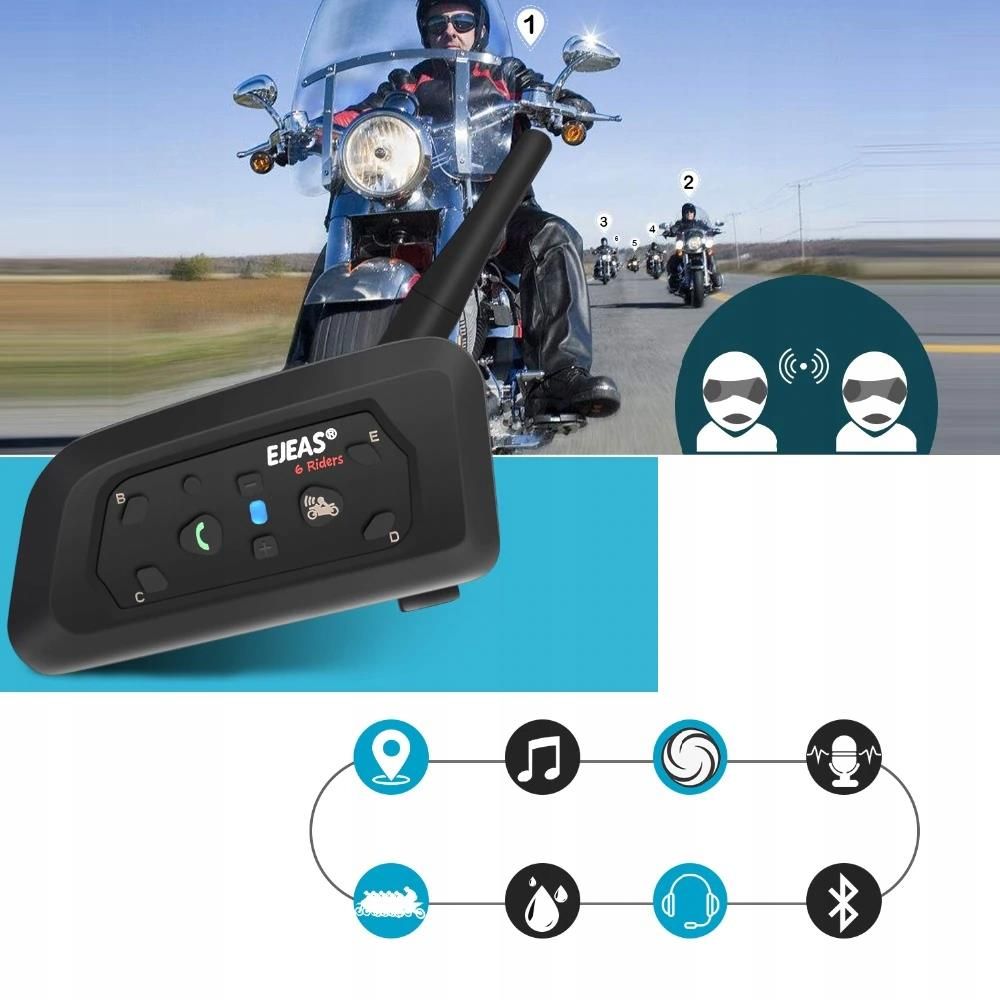 Ejeas Interkom Motor V6 Pro 1200M Duplex Bluetooth - opinie i ceny na ...