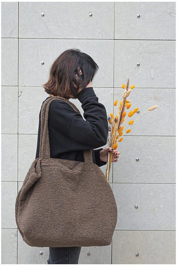 Little nice things Shopper bag w kolorze jasnobrązowym - 59 x 46 x 10 ...