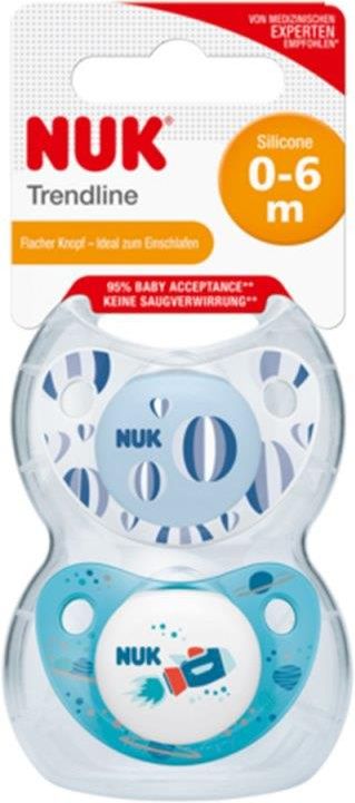 NUK Adore Trendline silikonowy 0-6M niebieski 2 szt. - Ceny i opinie - Ceneo.pl