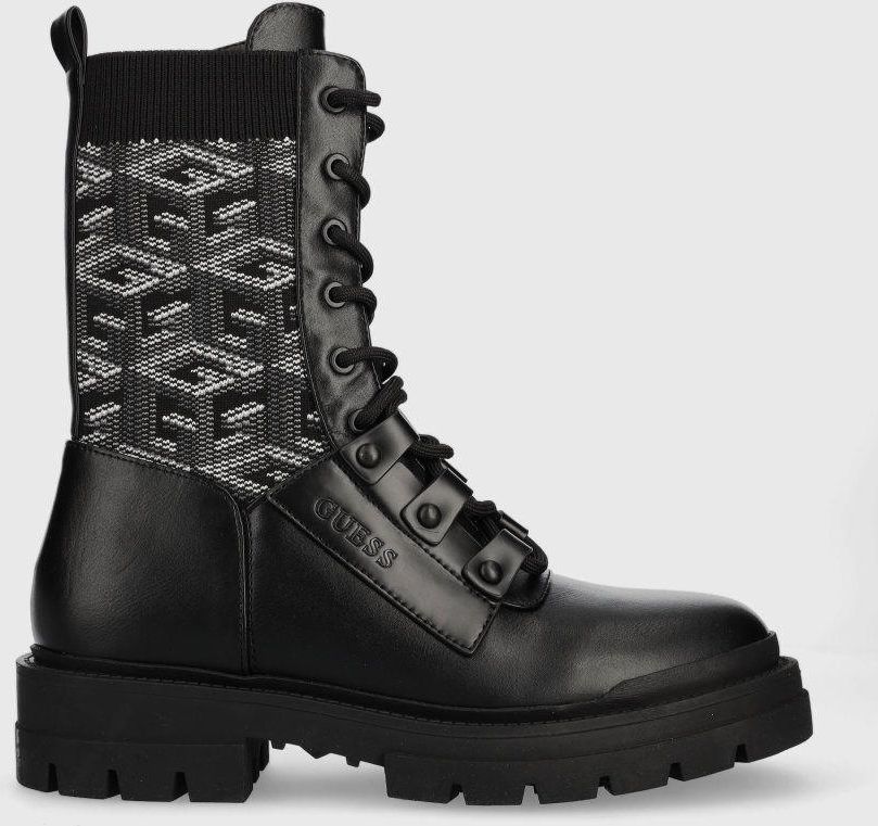 Guess workery Odalis damskie kolor czarny na płaskim obcasie - Ceny i ...