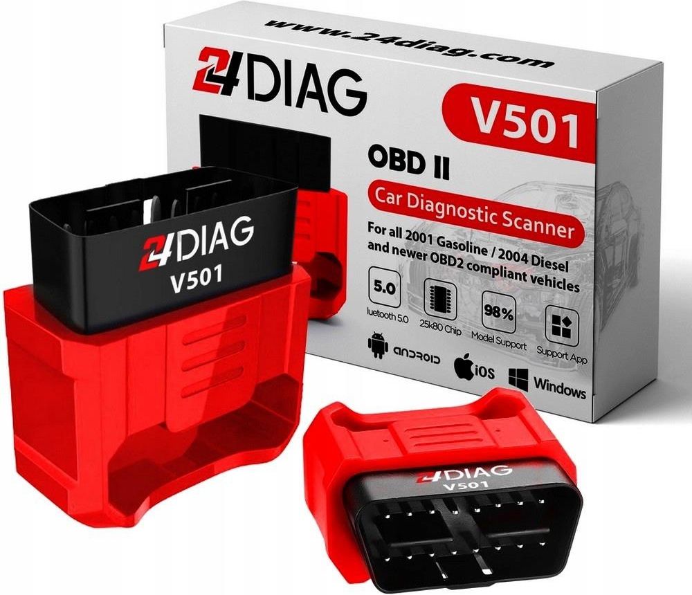 24Diag Elm327 Bluetooth 5.0 Obd2 Interfejs Diagnostyczny - Opinie i ceny na Ceneo.pl