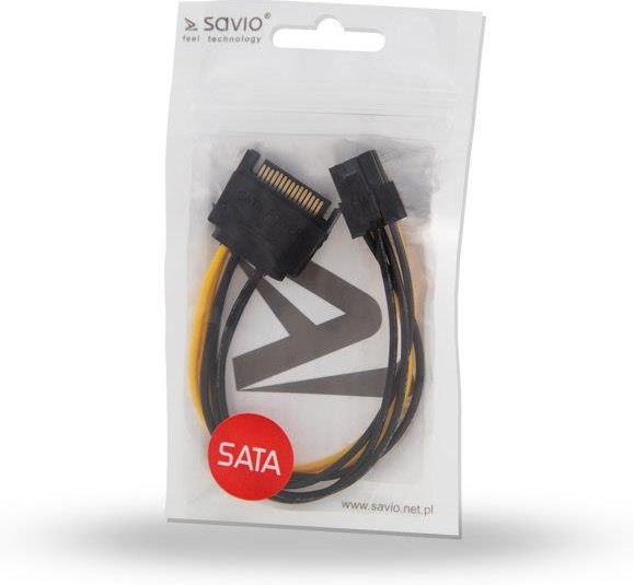 Savio Kabel zasilający SATA 15 pin M - PCI Express 6 pin M 18cm (AK-20 ...