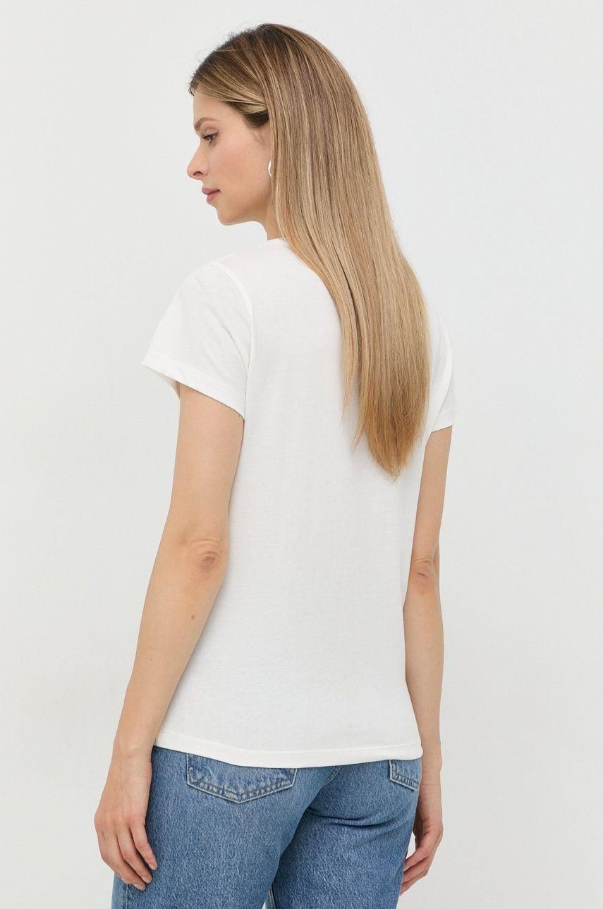 Pinko t-shirt bawełniany kolor beżowy - Ceny i opinie - Ceneo.pl