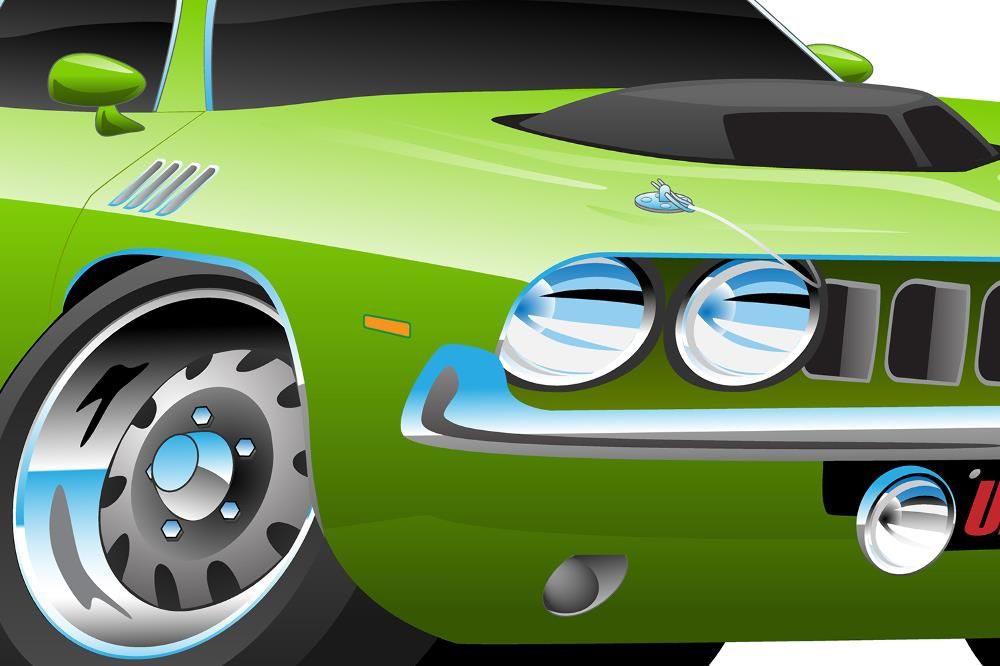 Fototapety.Pl Amerykańskie Zielone Auto Sportowe Grafika Okleina ...