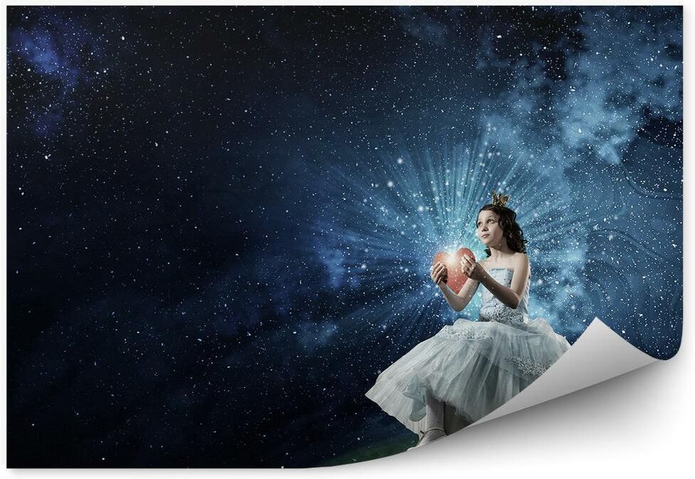 Fototapety.Pl Mała Księżniczka Niebo Gwiazdy Serce Kosmos Fototapeta 250x250cm Fizelina - Opinie ...